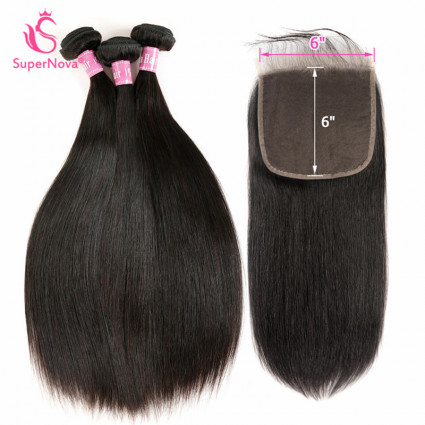 3 Bundles With Closure, Bundles With Frontal Closure -SuperNova Hair