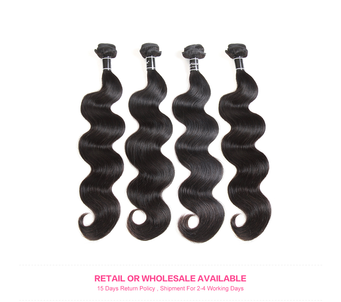 Body Wave Weave Human Hairstyle 2 Bundles With 13x4 Lace Frontal Body ...